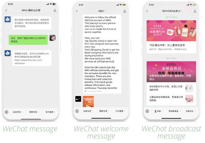 Using WeChat messaging to engage Chinese audiences